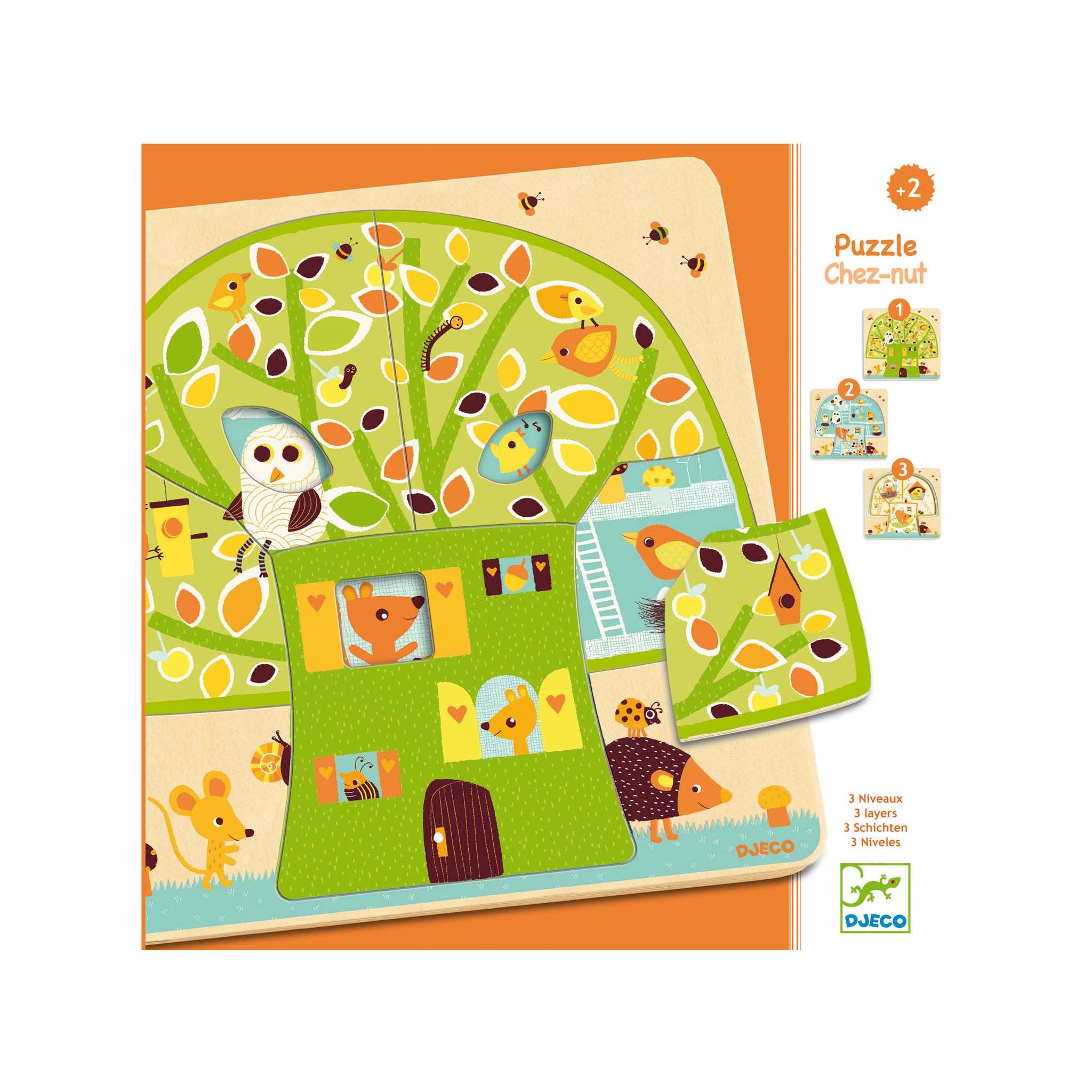 Djeco Tree House Wooden 3 Layer Puzzle – Little Earth Nest