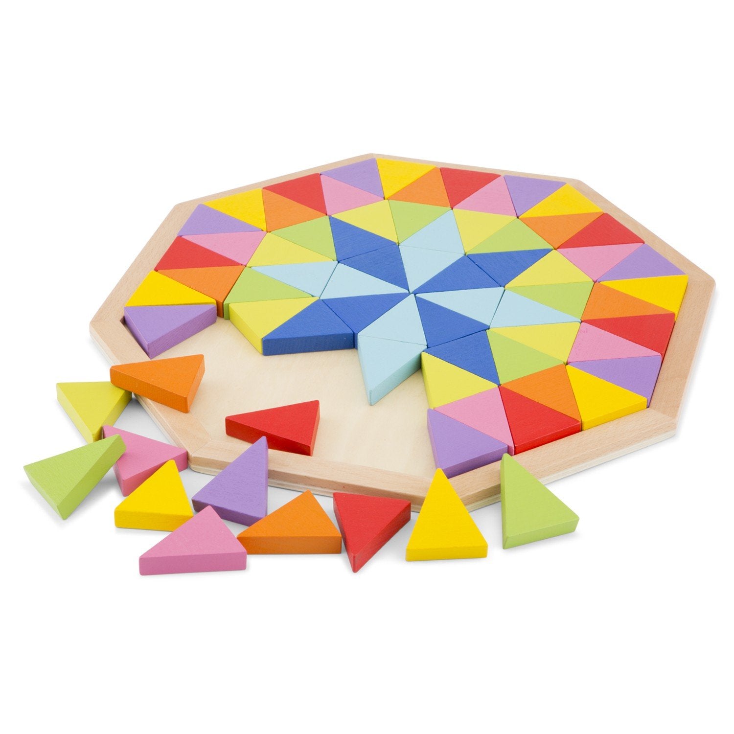 New Classic Toys Rainbow Wooden Octagon Puzzle – Little Earth Nest